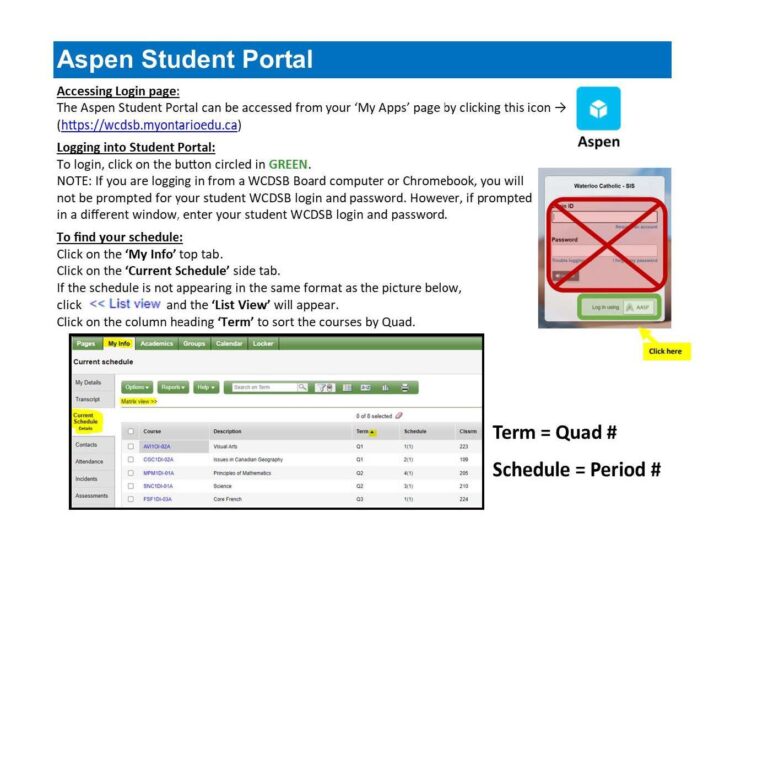 Student Aspen Login Instructions - Monsignor Doyle C.S.S.