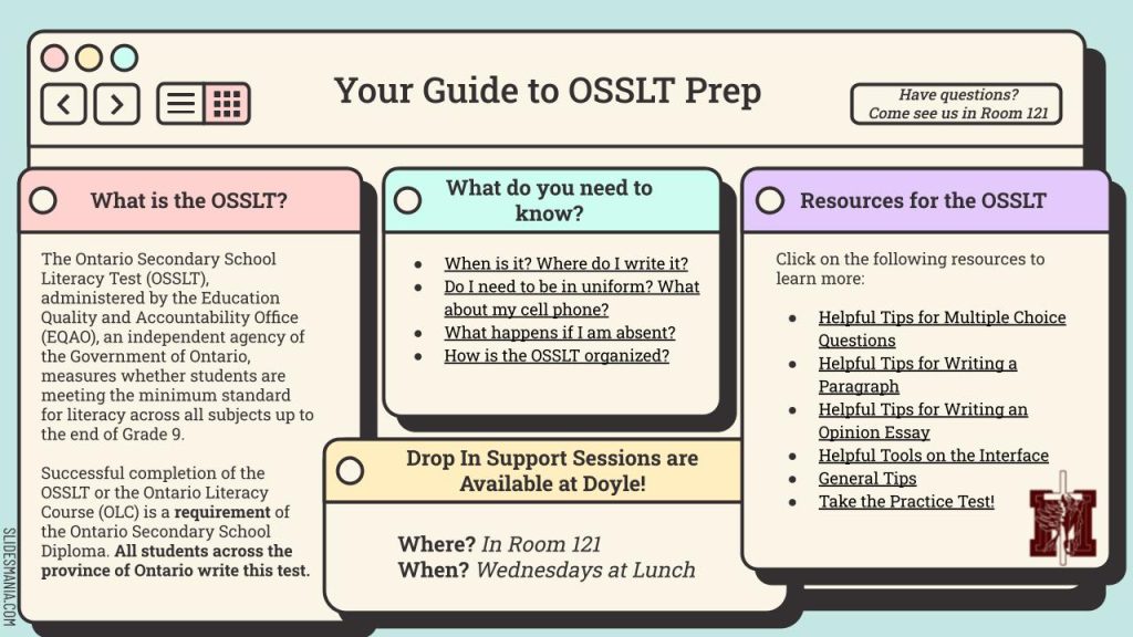 OSSLT Presentation - Monsignor Doyle C.S.S.